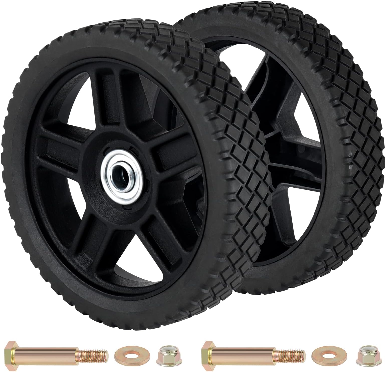 CheeMuii 7 Inch Lawn Mower Wheels 2 Pack 7" Push Mower Wheels with ...