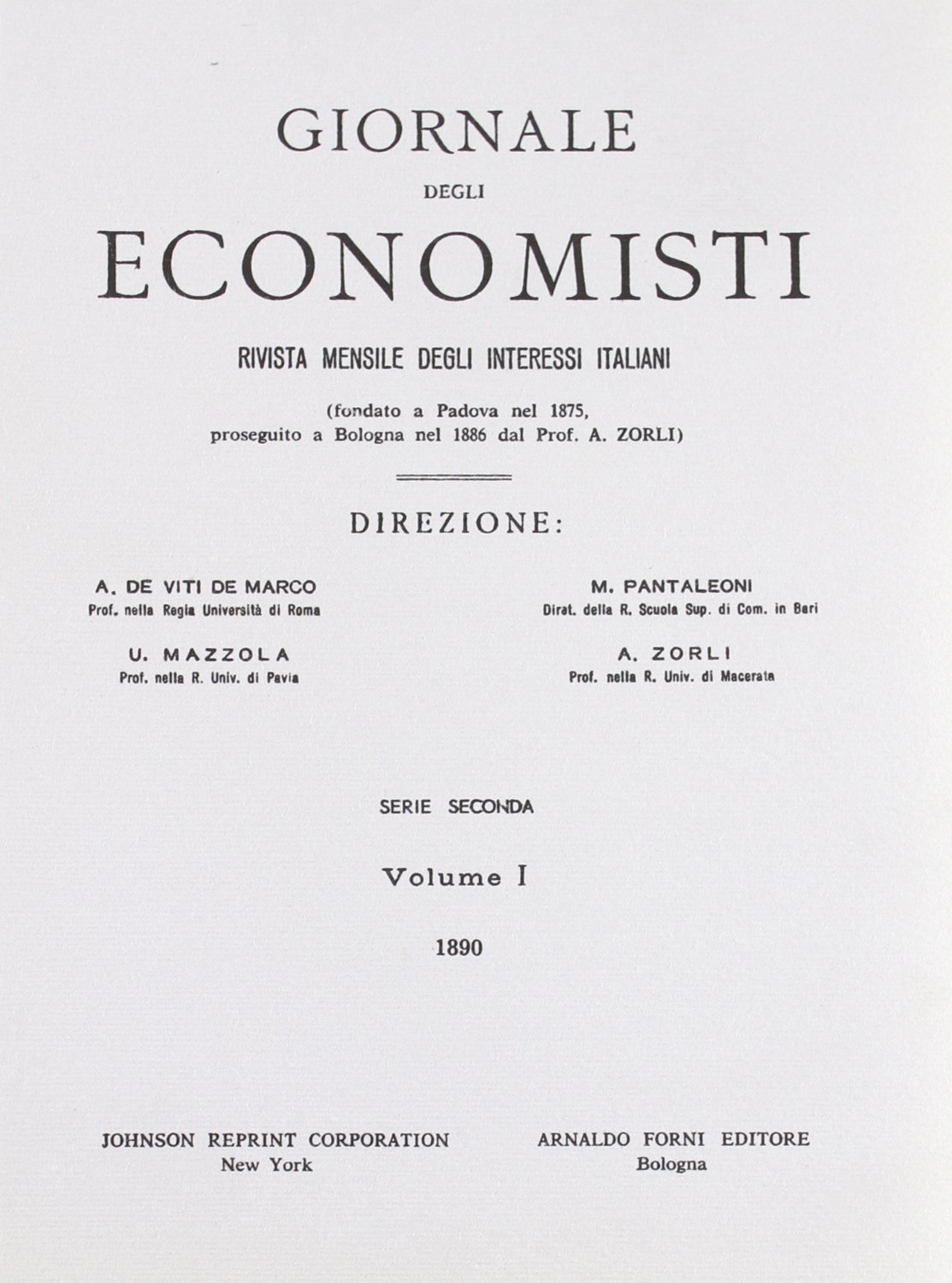 Amazon.com: Giornale degli Economisti. 2" serie. Vol. 1: 9788827150467 ...