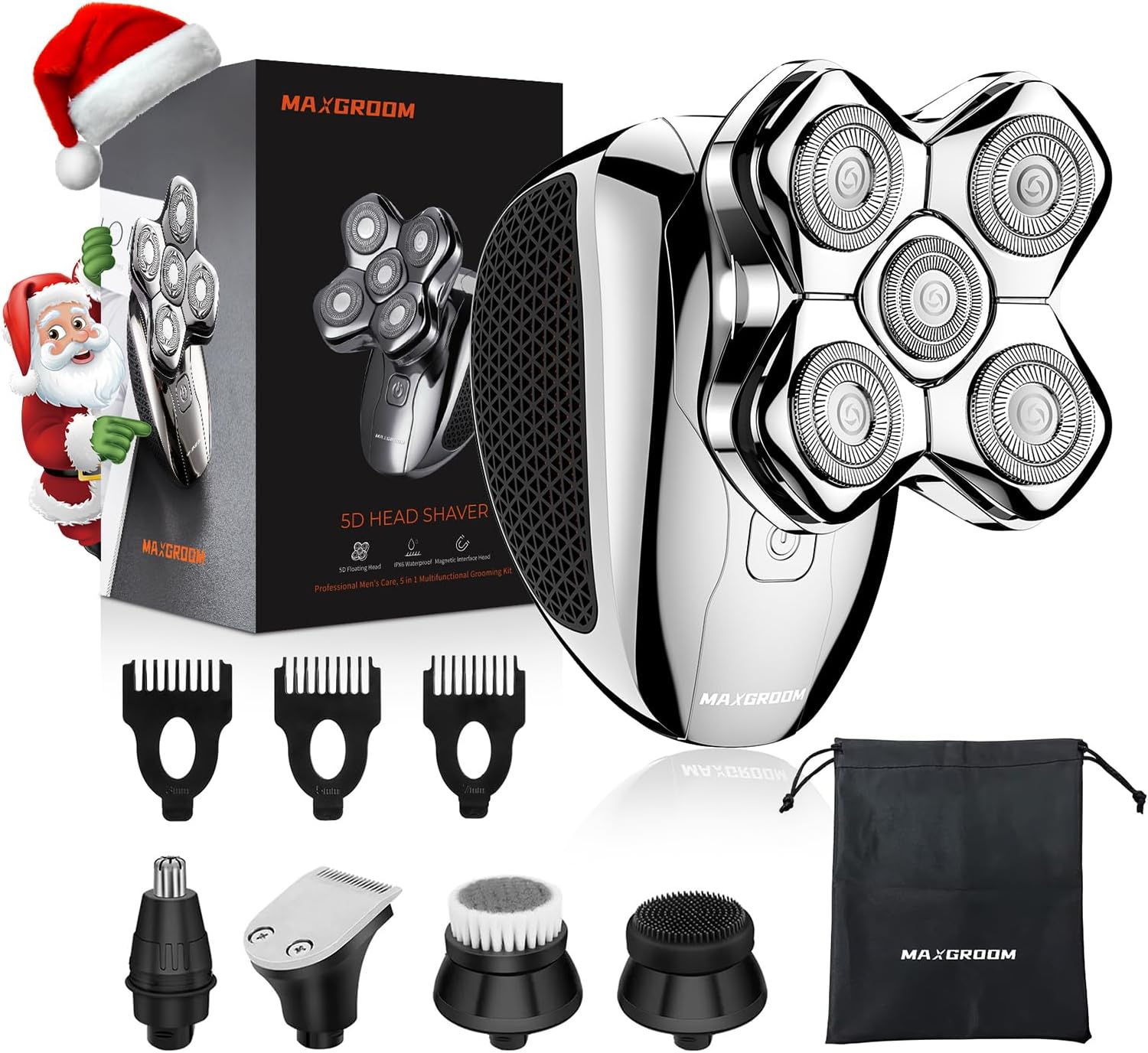 Amazon.com: Head Shavers for Bald Men, MAXGROOM 5 in 1 Waterproof Head ...