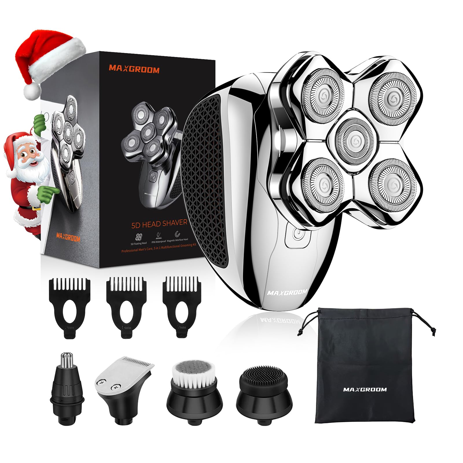 Amazon.com: Head Shavers for Bald Men, MAXGROOM 5 in 1 Waterproof Head ...