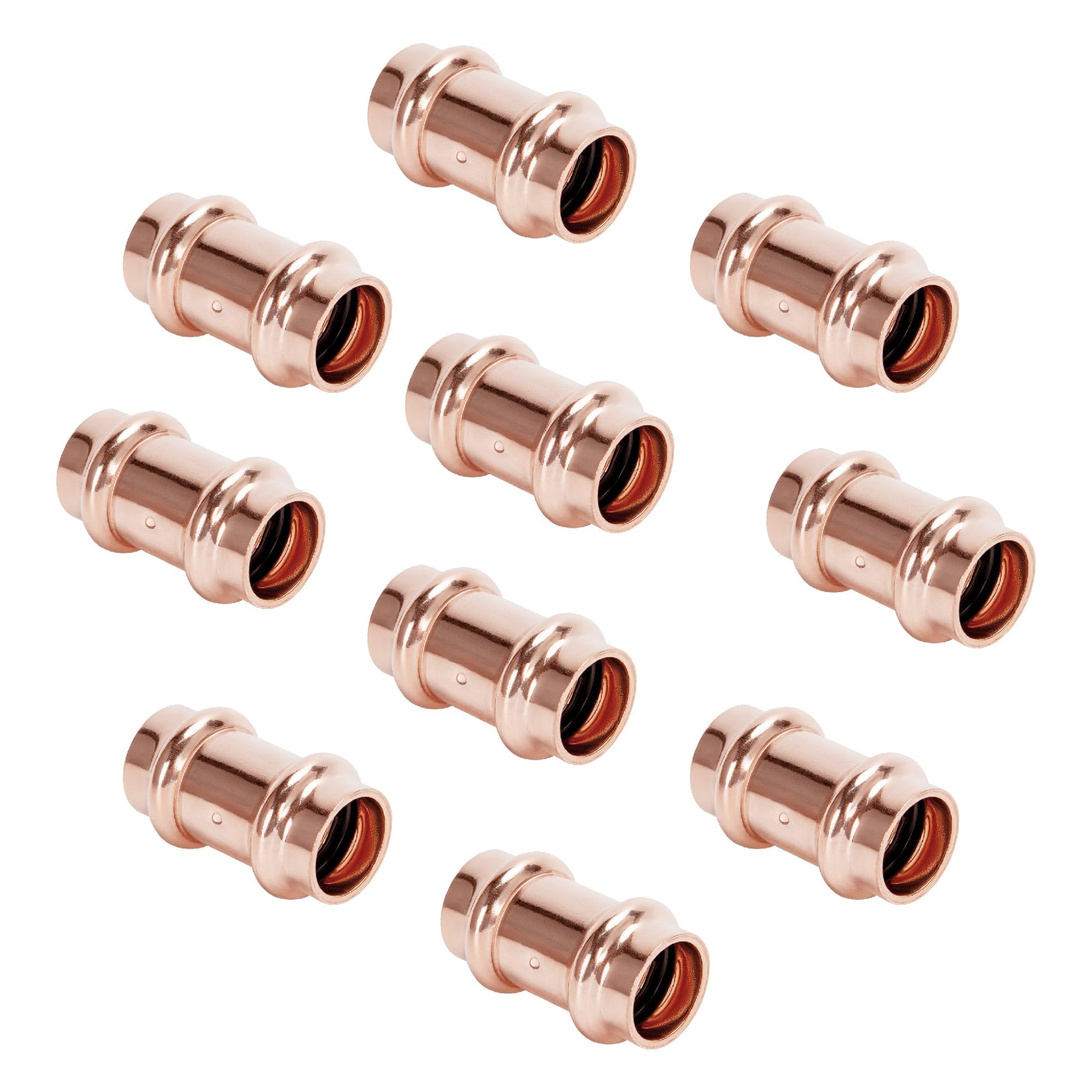 Amazon.com: Cherbo Copper Press Fittings 3/4 inch Coupling with Stop ...