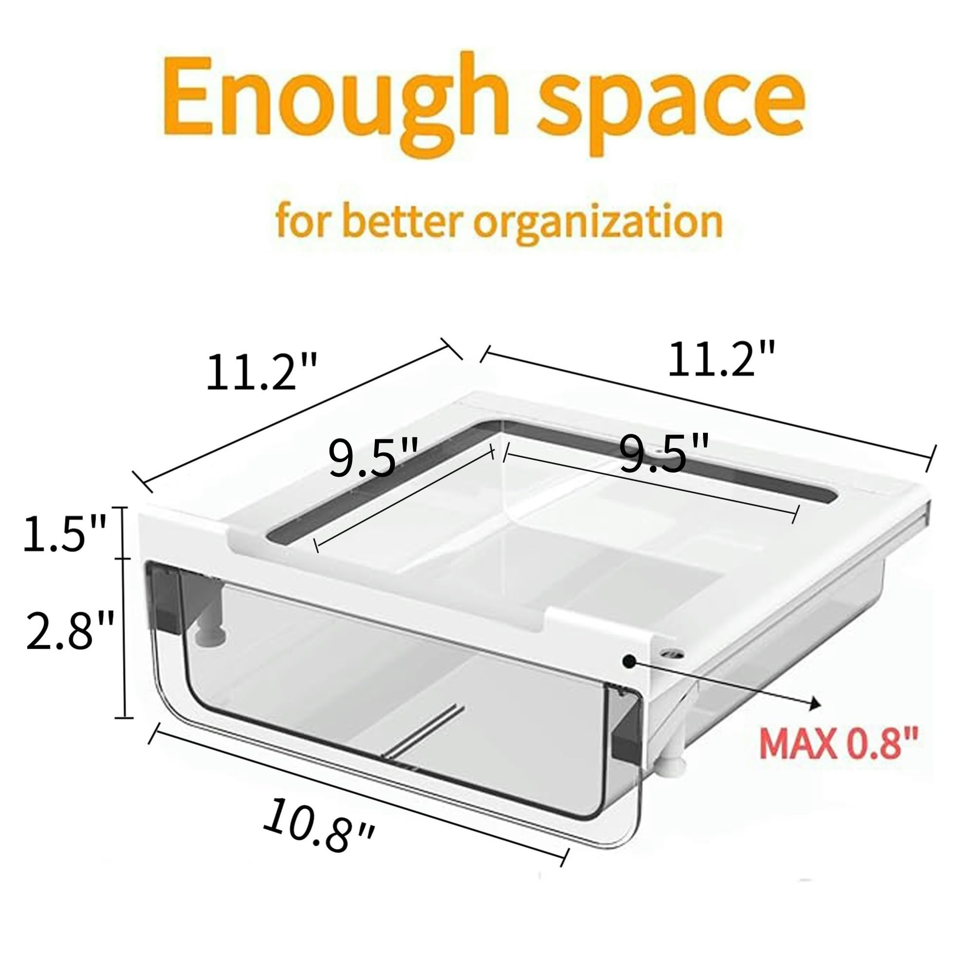 Snapklik.com : Vacane Refrigerator Organizer Drawer, Clear Under Shelf ...