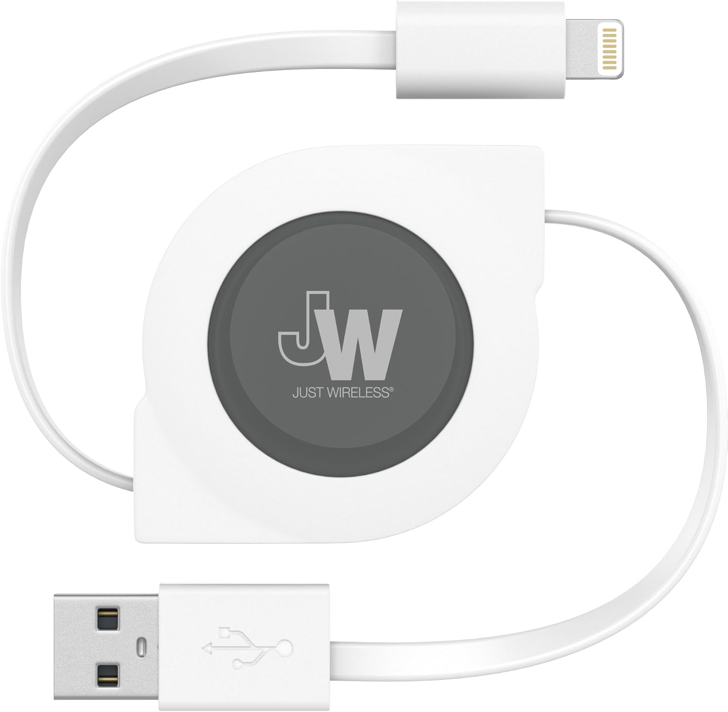 Amazon.com: Just Wireless Lightning Cable (3.3-Feet) Retractable iPhone ...