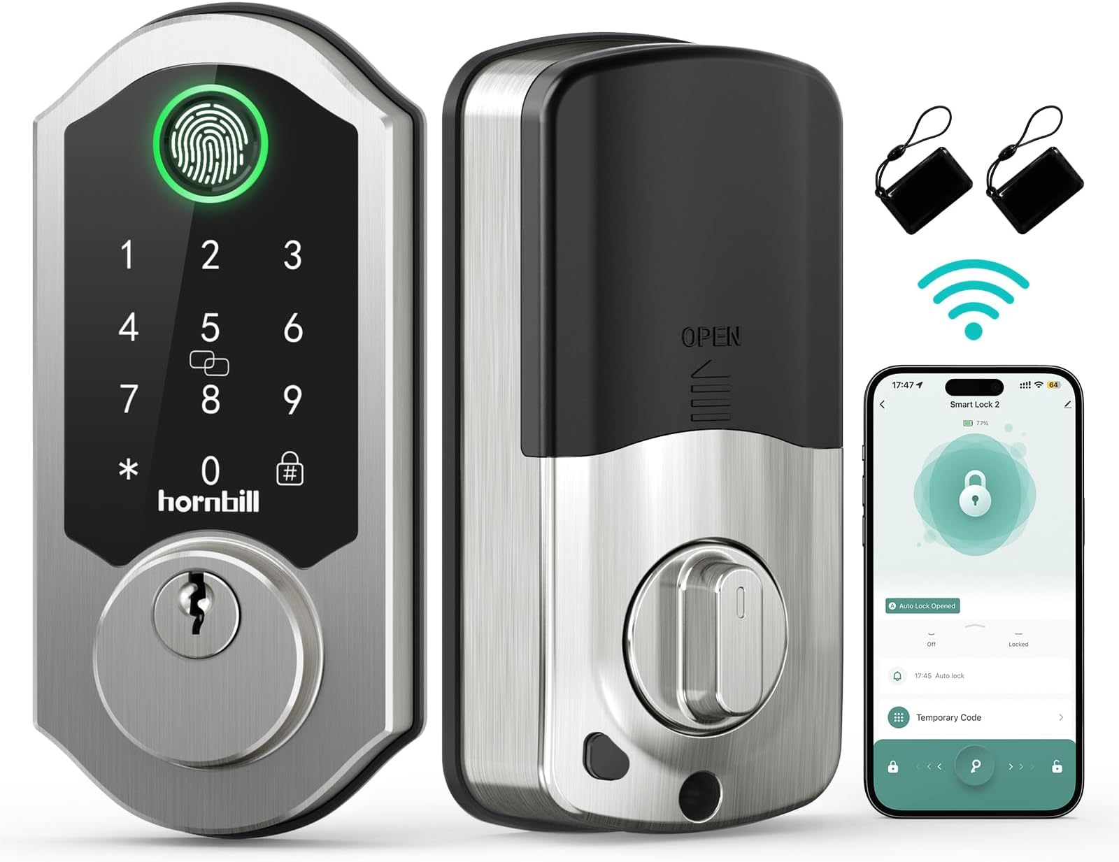 WiFi Door Lock: SMONET Smart Locks for Front Door Fingerprint Keyless ...