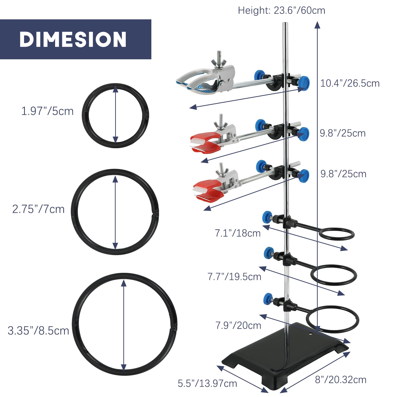 Lab Retort Support Stand Laboratory Retort Stand Set With Burette Clamp ...