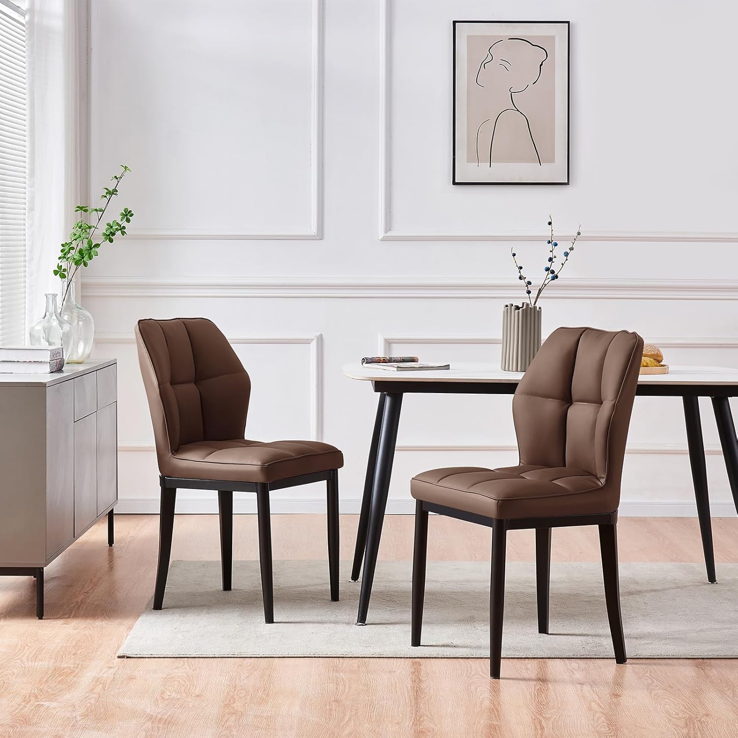 Amazon.com - Bekrvio Dining Chairs Set of 2 Mid Century Modern Kitchen ...