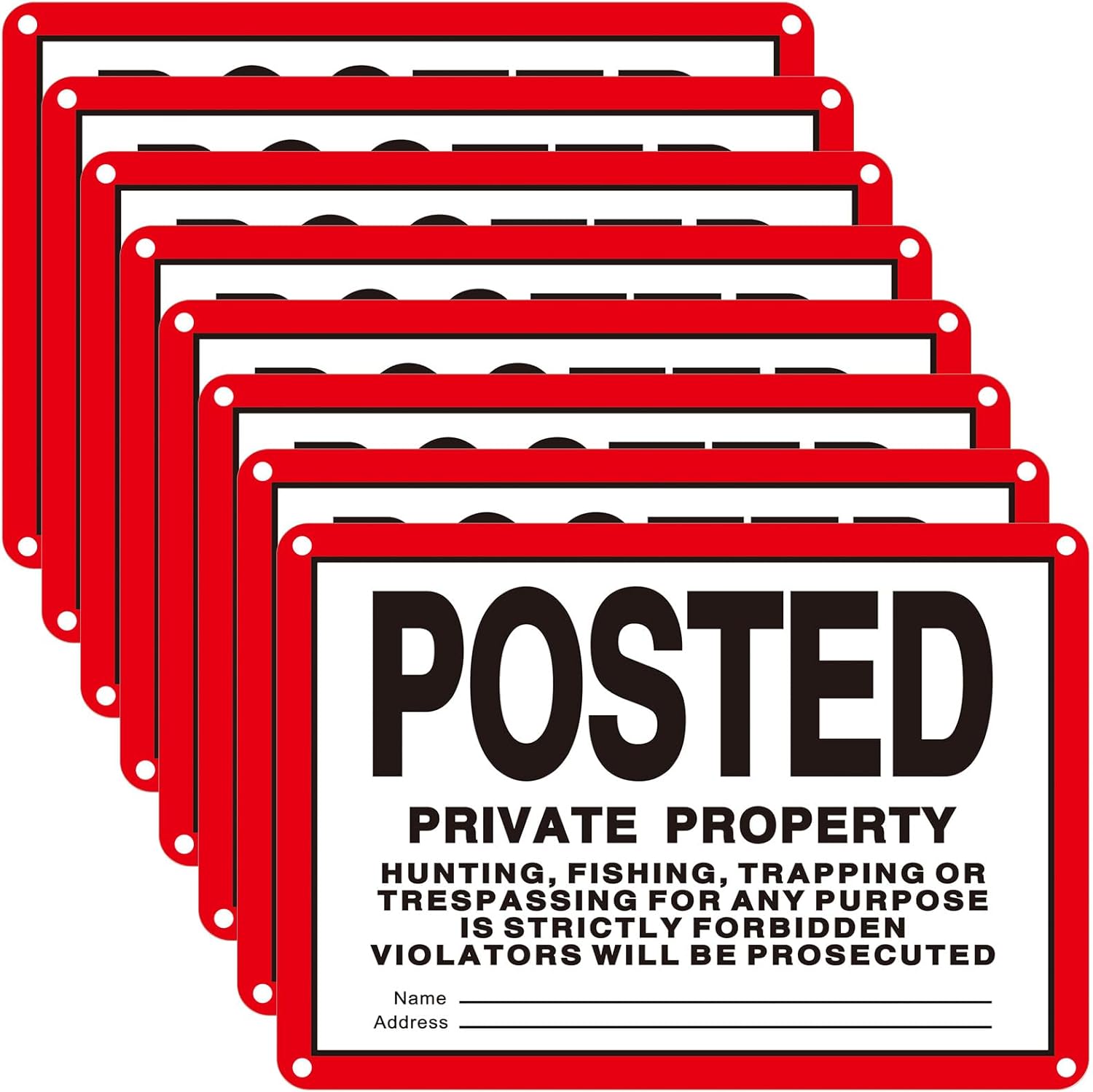 Amazon.com: Tandefio 8 Pcs Large No Trespassing Signs, Reflective ...