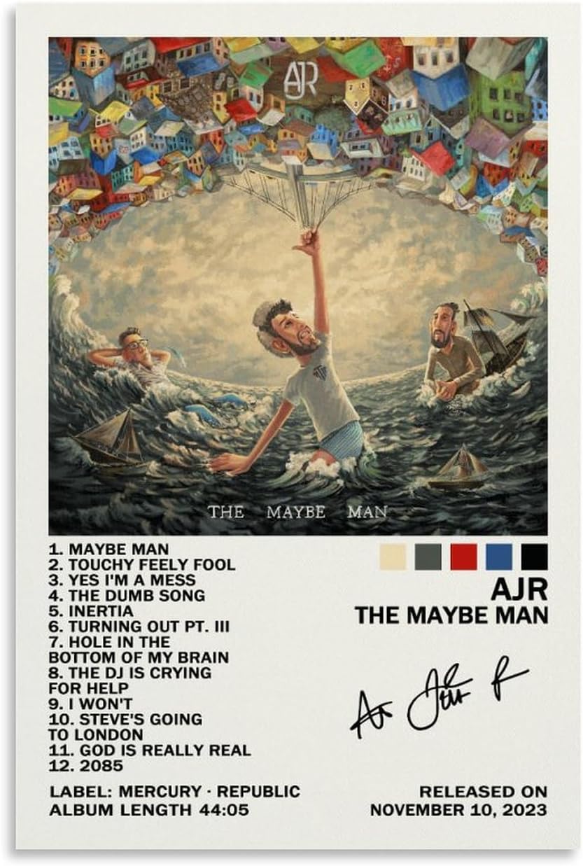 Amazon.com: UTOYA AJR The Maybe Man Poster Canvas Art Poster Bedroom ...