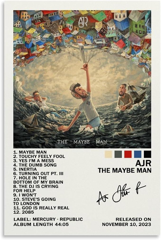Amazon.com: UTOYA AJR The Maybe Man Poster Canvas Art Poster Bedroom ...