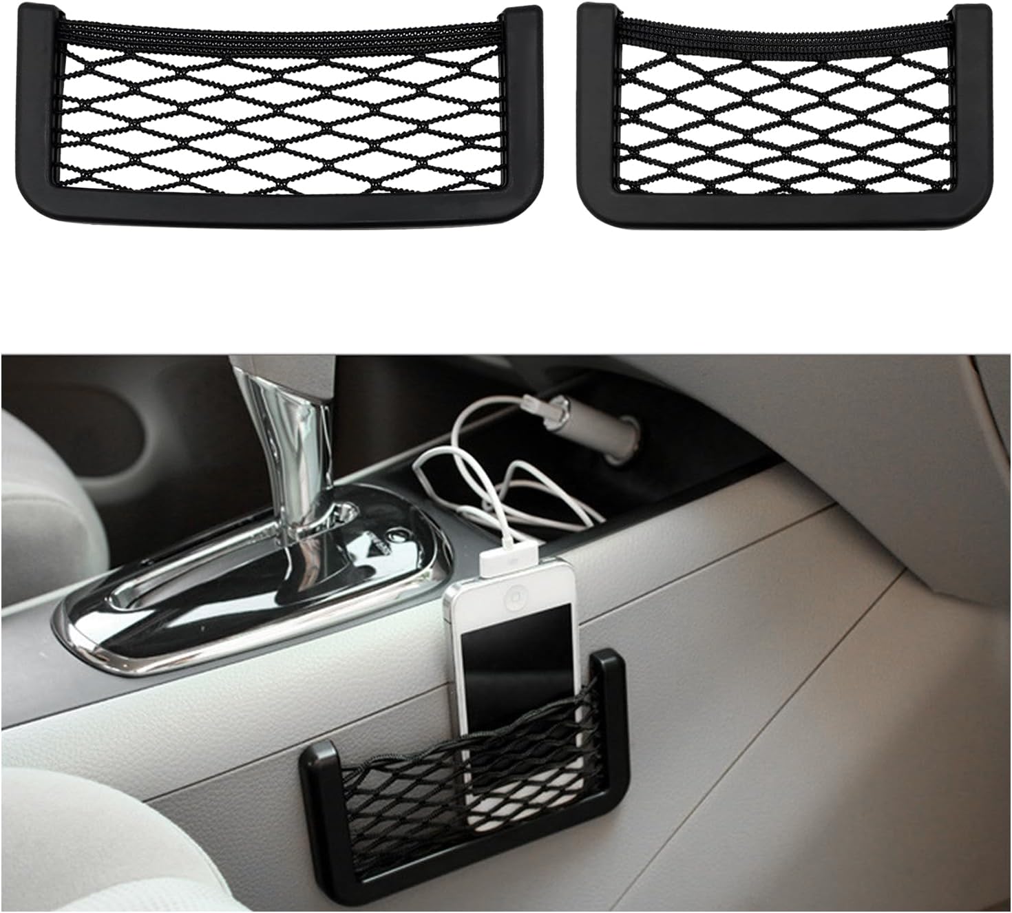 Amazon.com: Dickno 2 PCS Car Pocket Phone Net, Universal Seat Side ...
