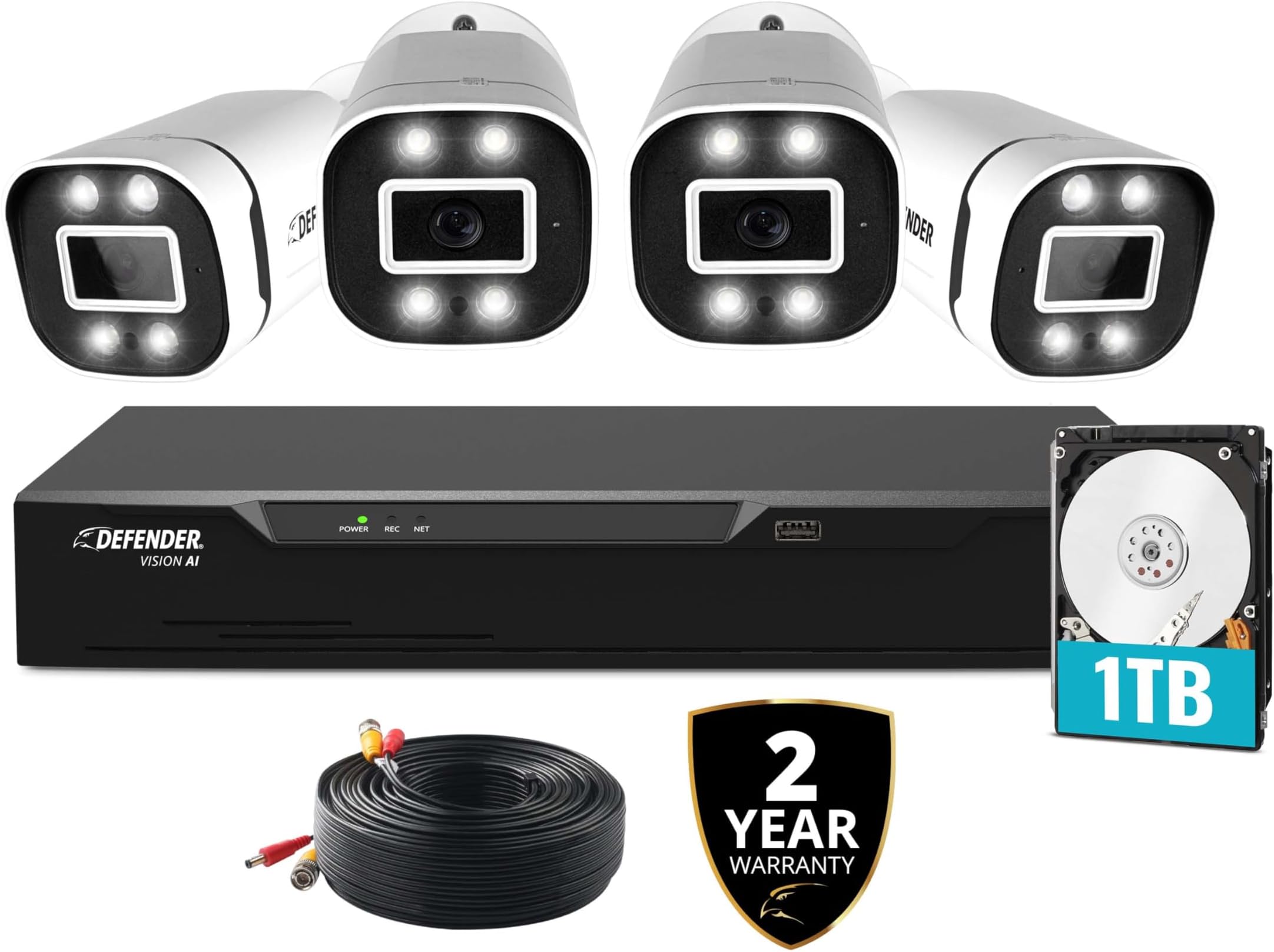 Defender 4K 8MP Ultra HD Vision AI Smart Artificial Intelligence Wired ...