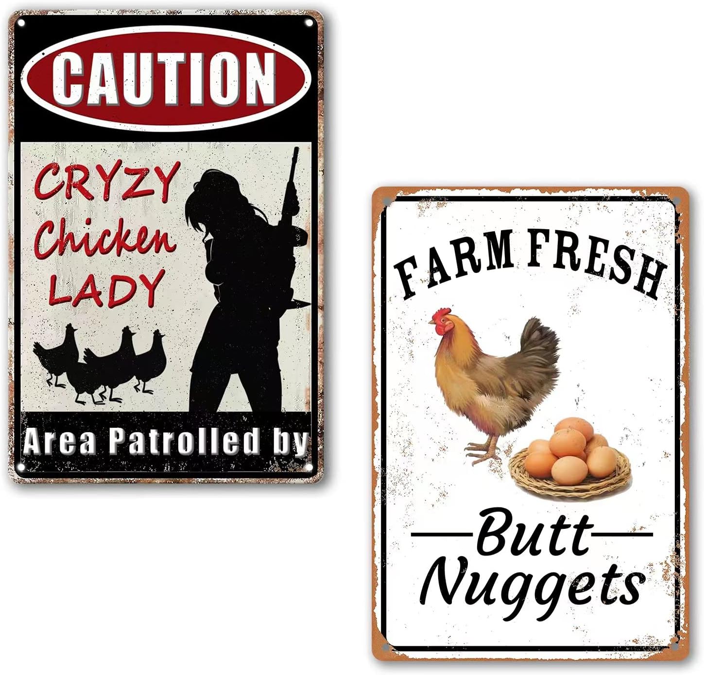 Amazon.com : Funny Chicken Sign Chicken Yard Decor Chicken Coop ...