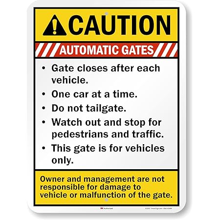 SmartSign "Warning - Moving Gate Can Cause Injury Or Death" Sign | 7" x ...