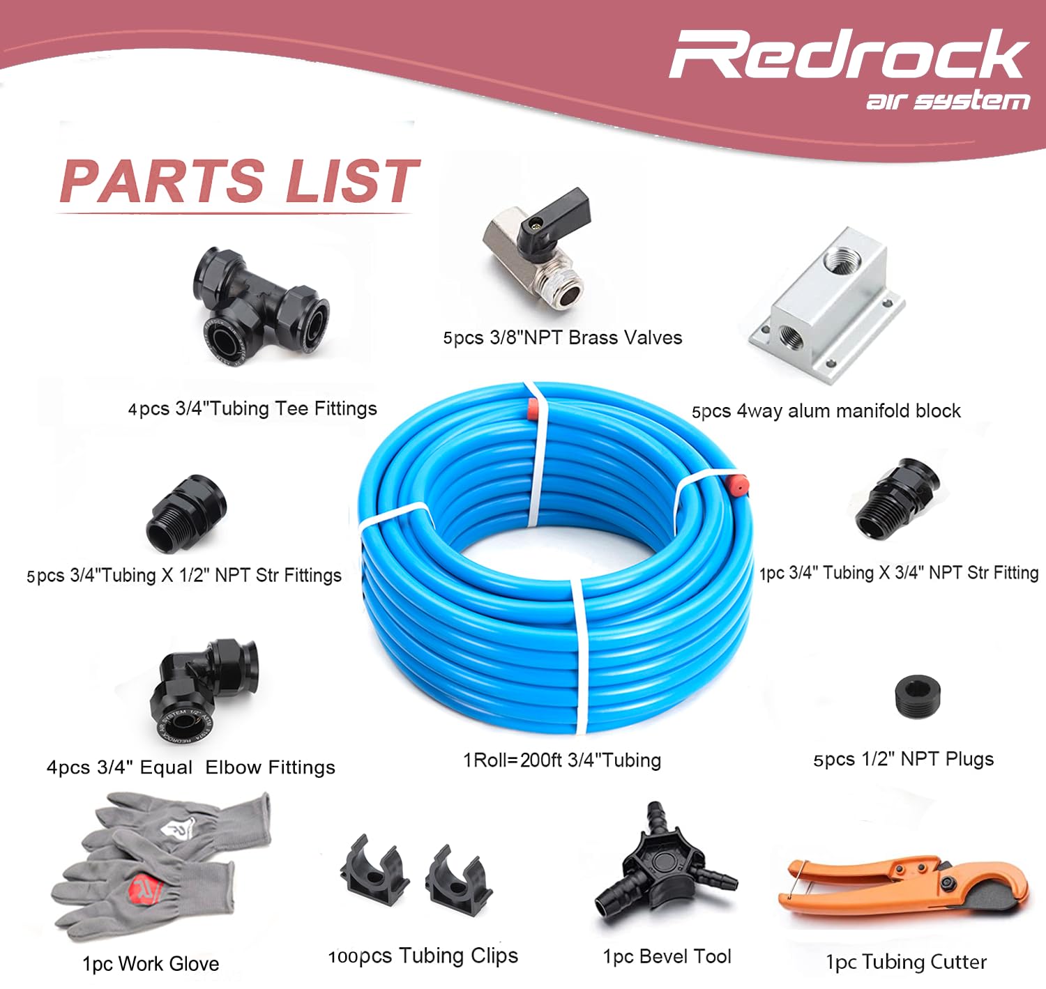 Snapklik.com : Redrock Performance Rapid Air System 3/4 X 200ft 5-Ways ...