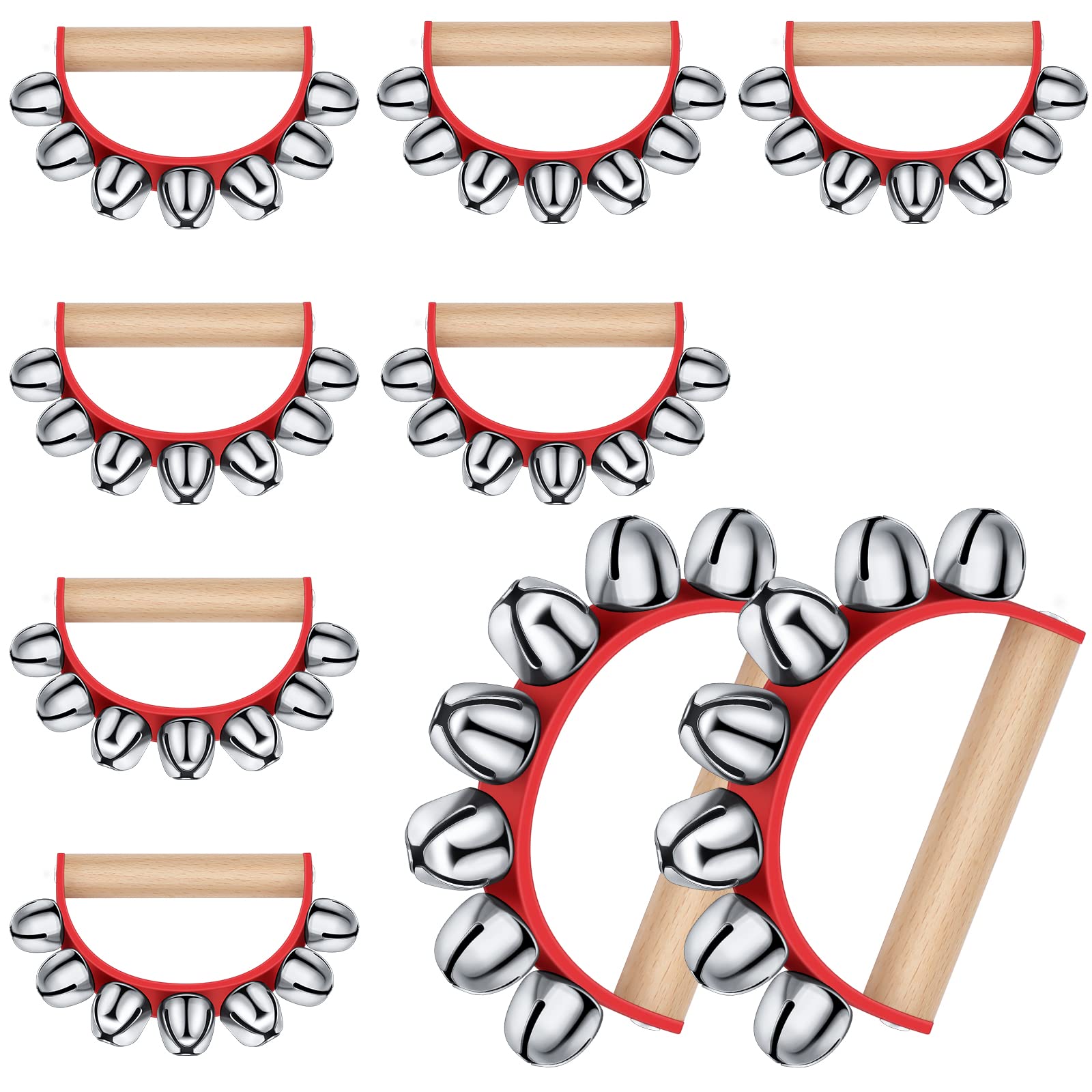 Amazon.com: 9 Pcs Christmas Sleigh Bells Handheld Jingle Bells with ...