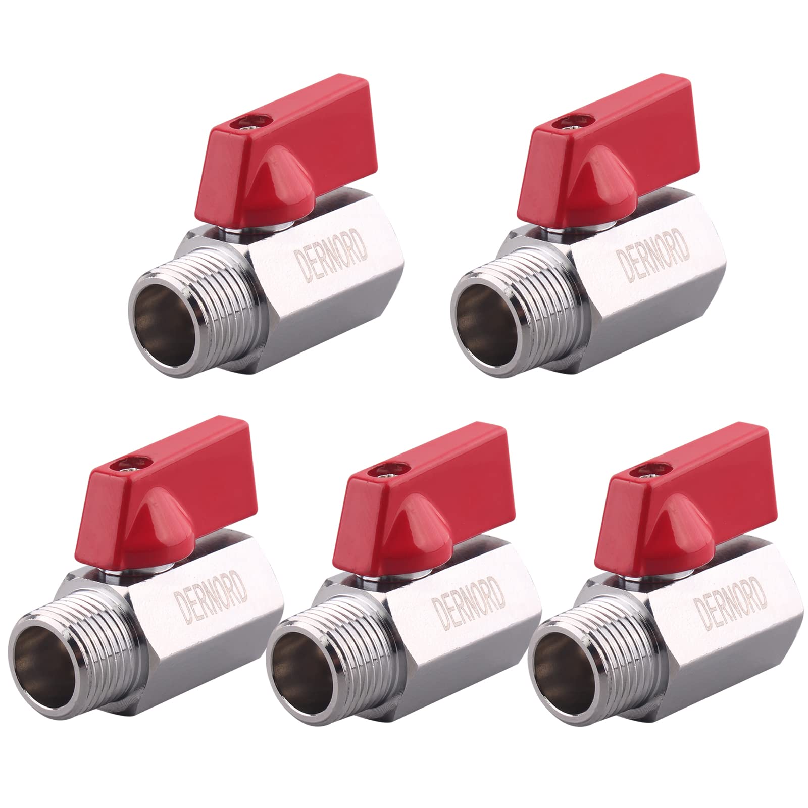 Snapklik.com : DERNORD Brass Mini Ball Valve NPT Thread, Shut-Off Valve ...