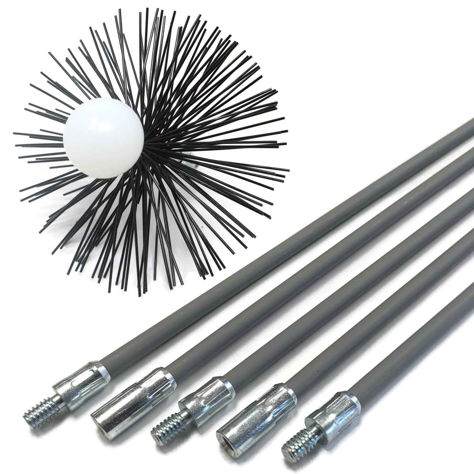 Chimney Brush 6-Inch Square & 18-Foot Rod Kit - Midwest Hearth ...