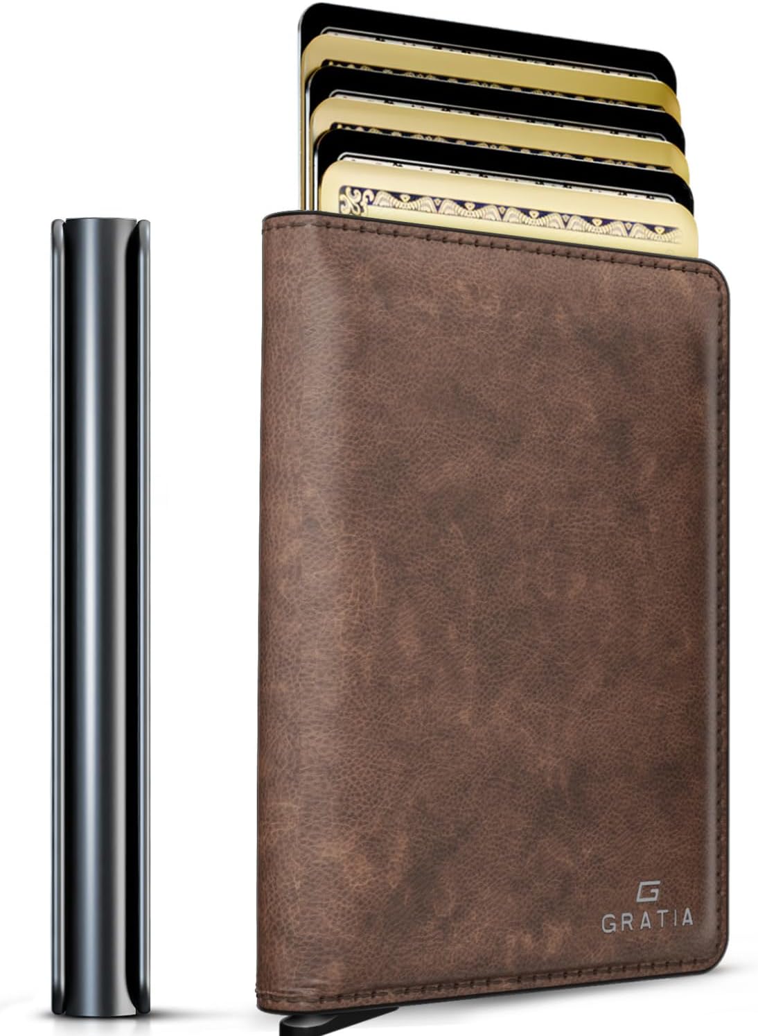 Amazon.com: GRATIA Slim Wallet for Men - RFID Blocking, Minimalist Men ...