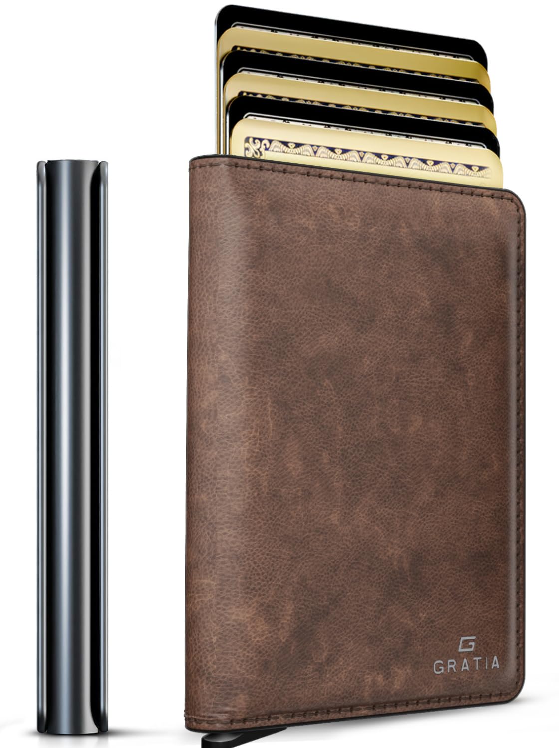 Amazon.com: GRATIA Slim Wallet for Men - RFID Blocking, Minimalist Men ...