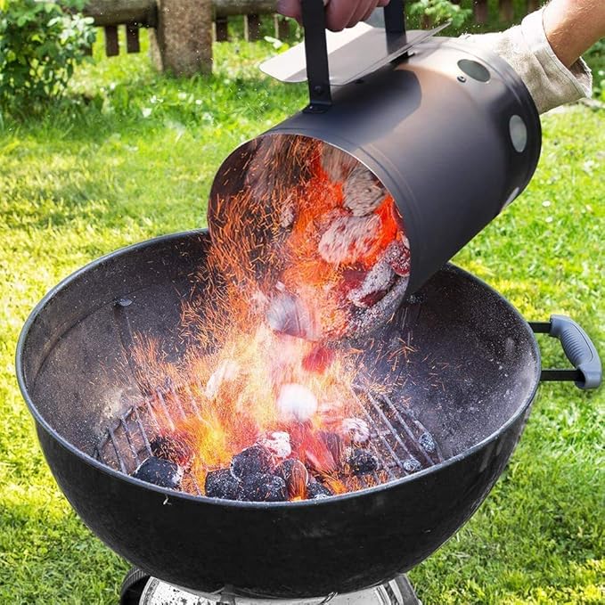 Ostin Large Stainless Grill Charcoal Chimney Starter Coal Starter ...