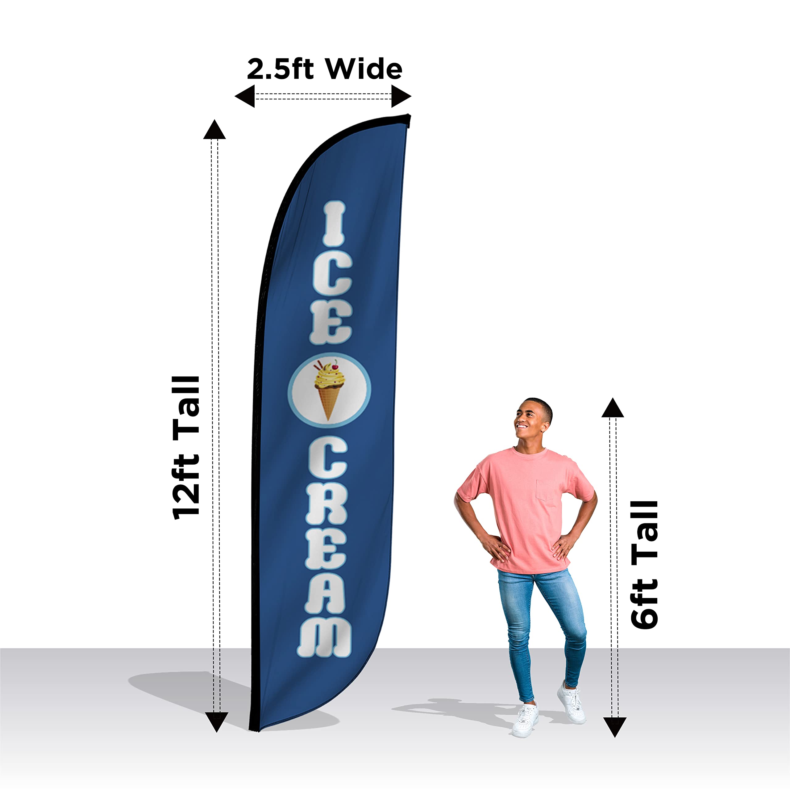 Snapklik.com : LookOurWay Feather Flag - 12ft Tall Advertising Flag ...