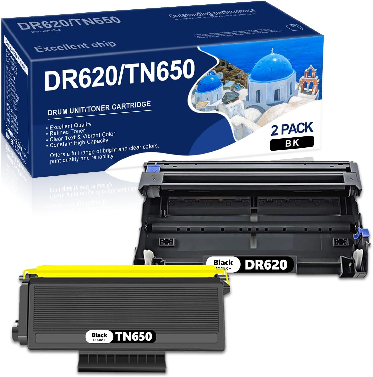 Amazon.com : 1 Pack TN-650 Toner Cartridge and 1 Pack DR-620 Drum Unit ...