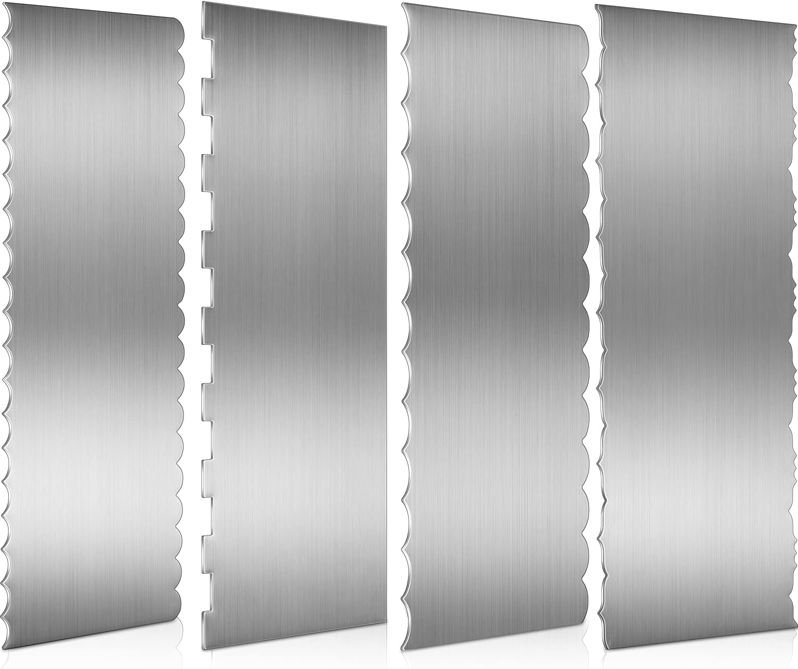 Amazon.com: 2 Pieces Stainless Steel Cake Scraper Large Double Sided ...