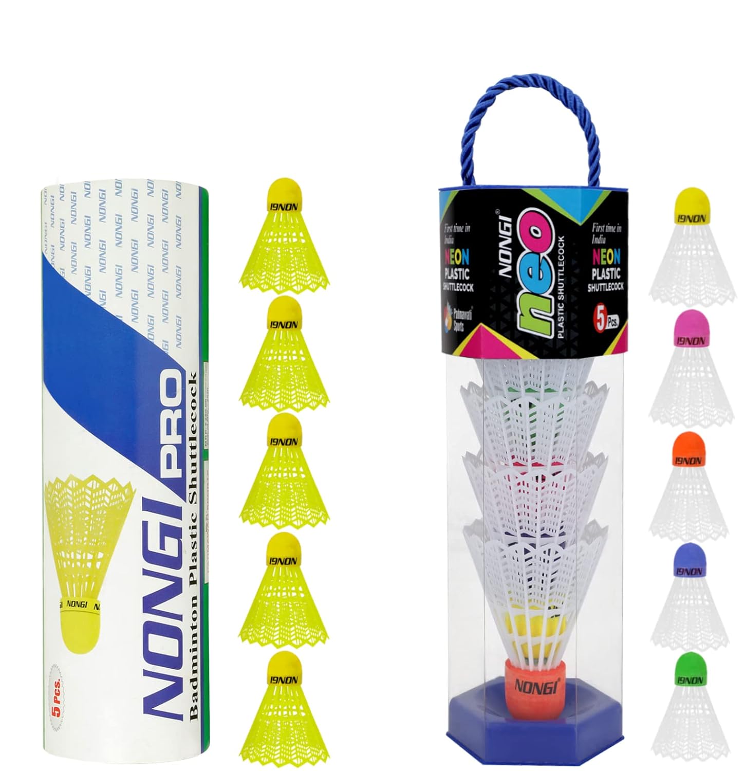 Buy NONGI Neo and Pro Badminton Plastic Shuttlecocks Combo for Indoor ...