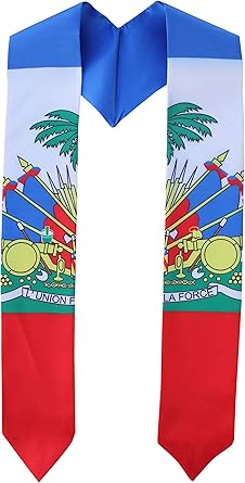 Amazon.com: Del Mex Haiti Haitian Flag Graduation Sash Stole Scarf ...