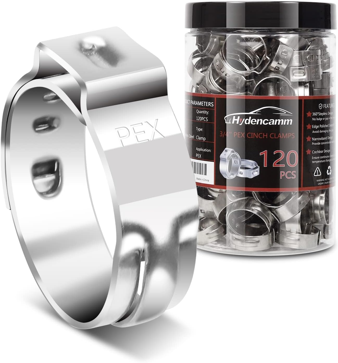 Amazon.com: 100-Pack EFIELD 3/4-inch Stainless Steel Pex Cinch Clamp ...