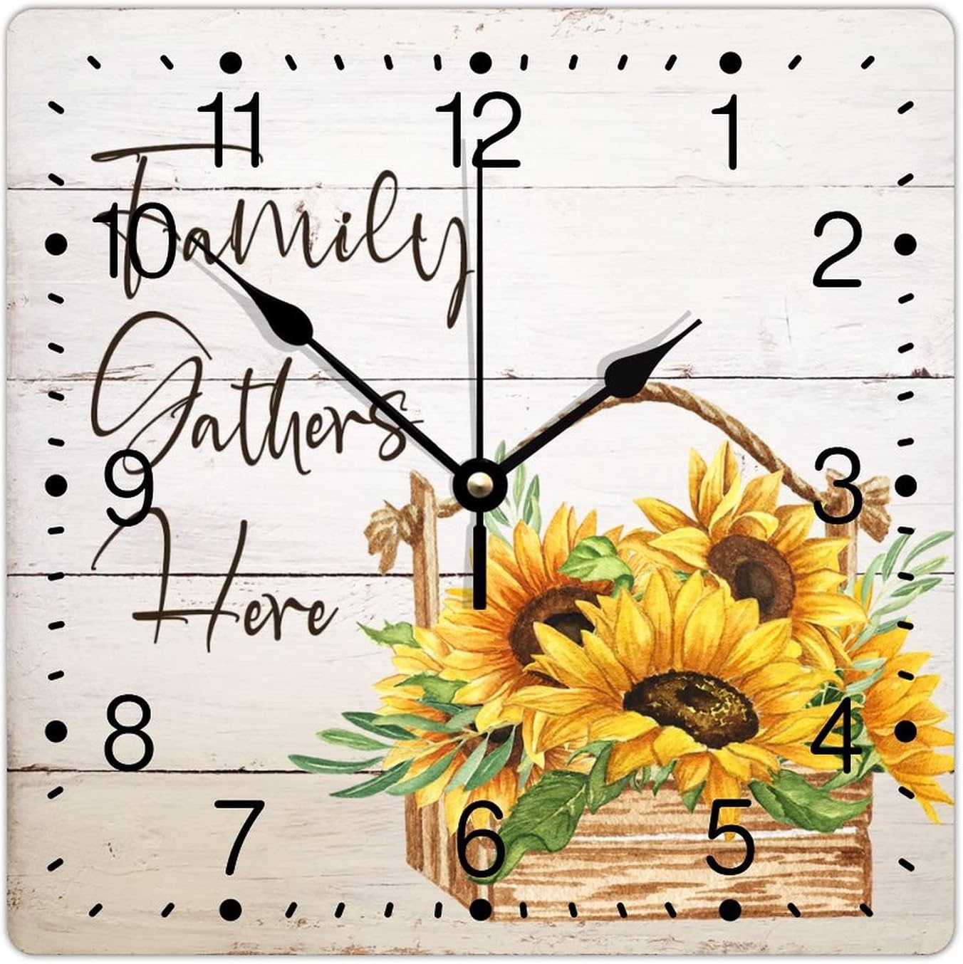 Amazon.com: Zyadsinoudor PVC Wall Clock Family Gather Here Wall Clock ...