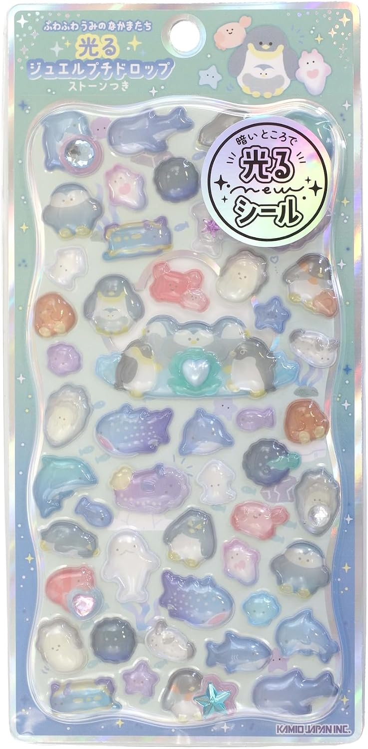Amazon.co.jp: Kamio Japan Sticker Glowing Petit Drop Sticker Fluffy Sea ...