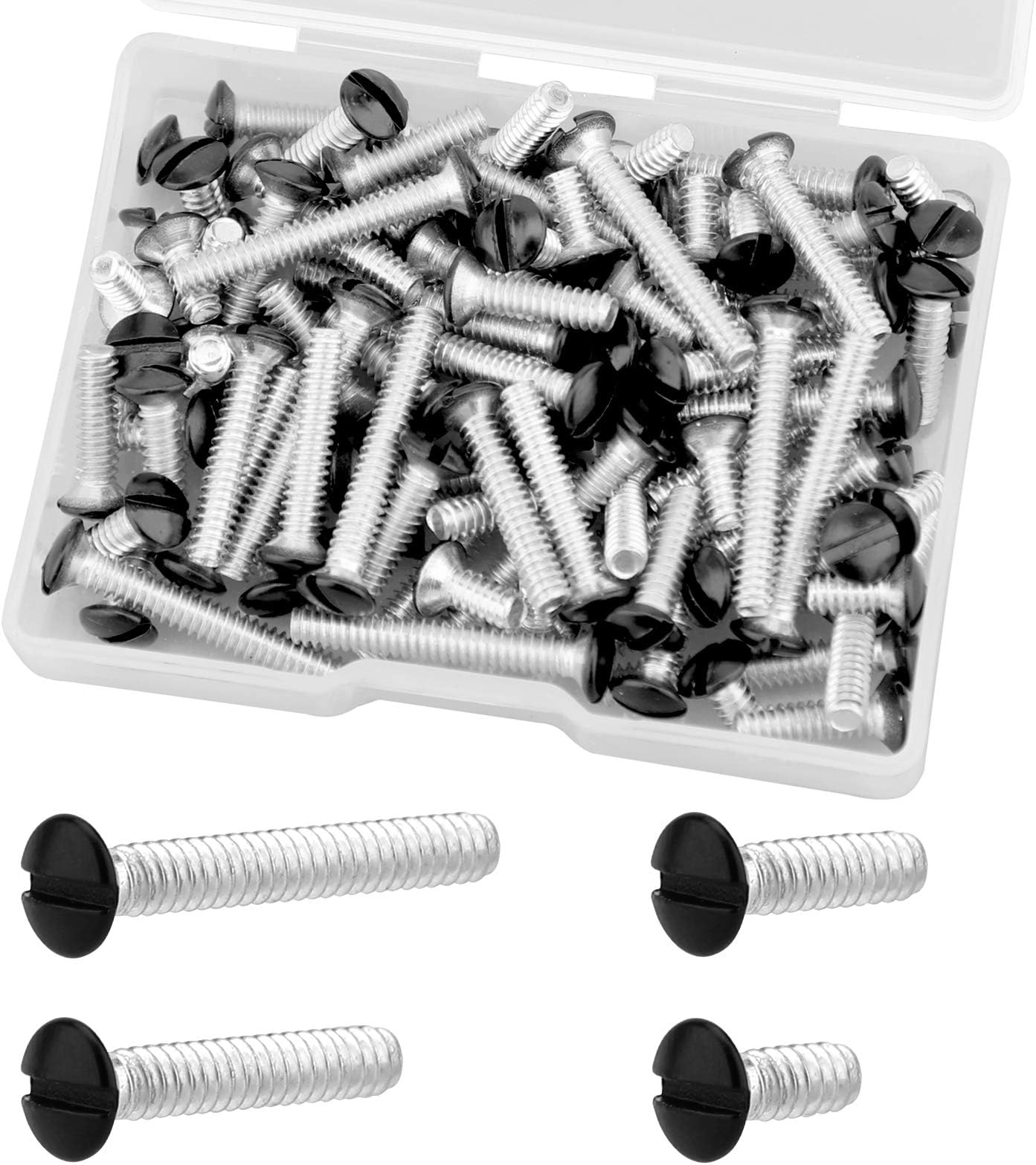 100 Packs Wall Plate Screws, Taezn Outlet Cover Screws 4 Length Sizes 6 ...