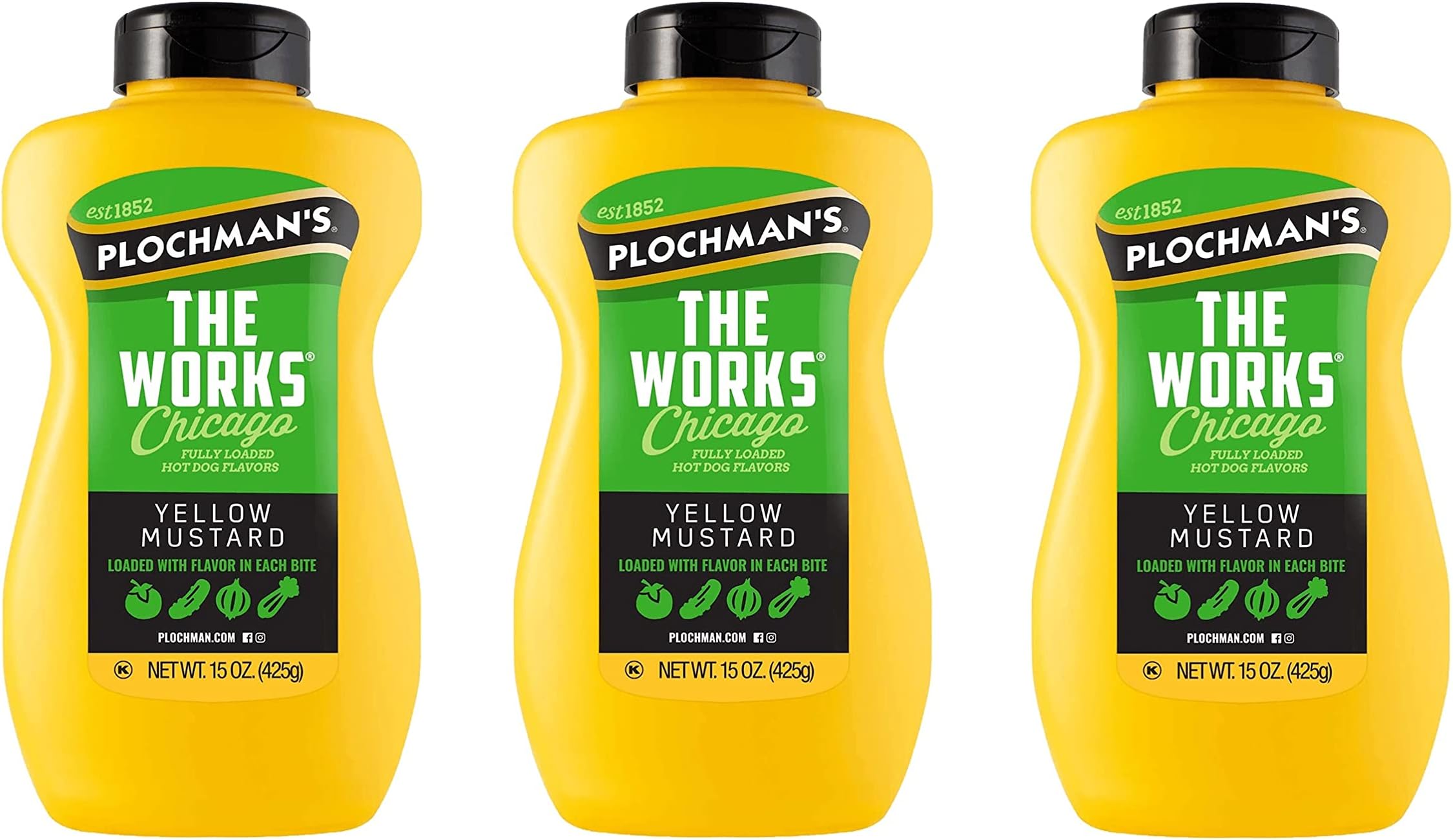 Amazon.com : Plochman’s The Works Yellow Mustard, Fully Loaded with ...