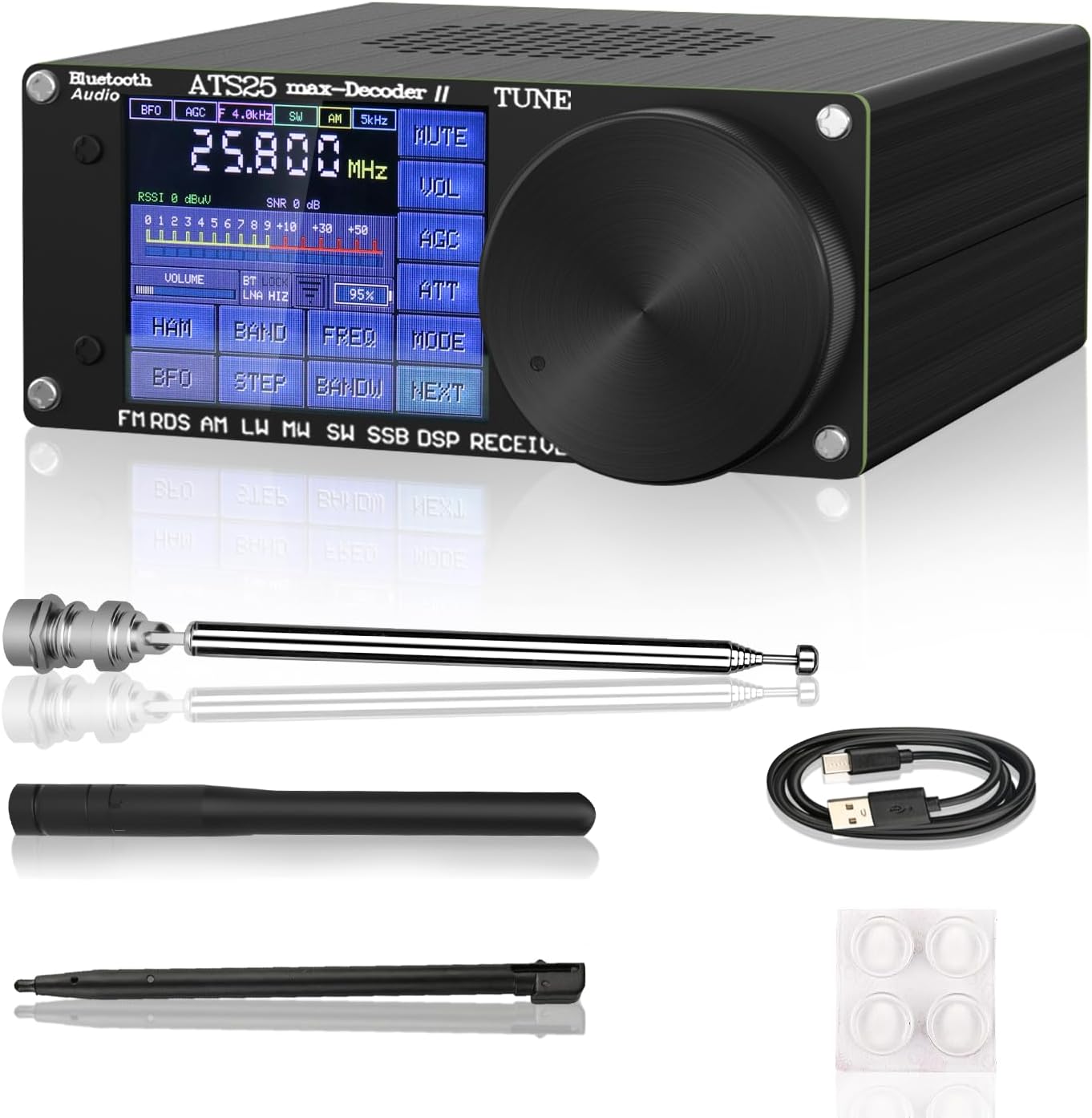 AST25 MAX-Decoder ii Si4732 Shortwave Radio Receiver V4.17,HI-Z Antenna ...