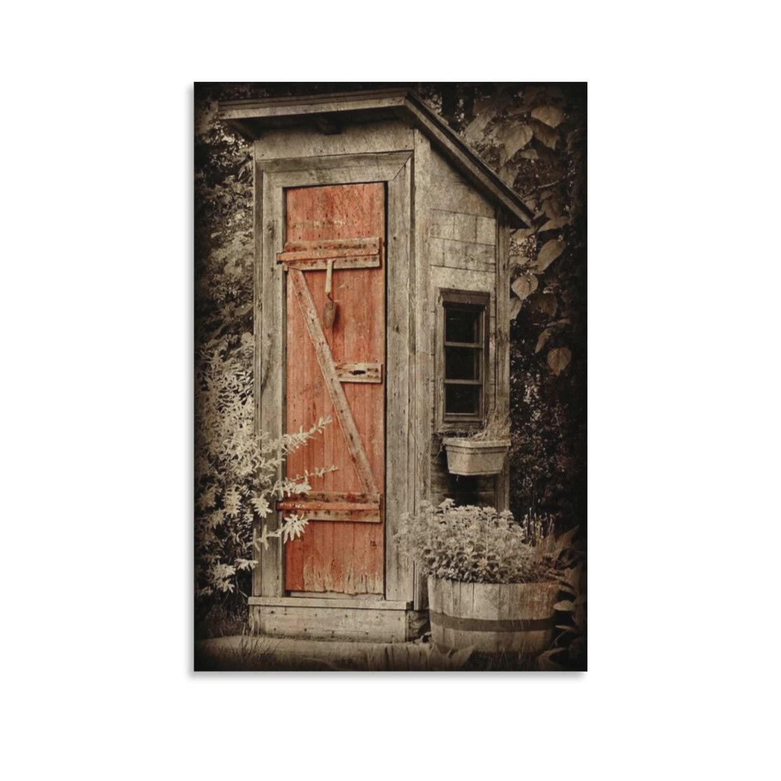 Amazon.com: Weird Outhouse Vintage Photo Poster Canvas Painting Posters ...