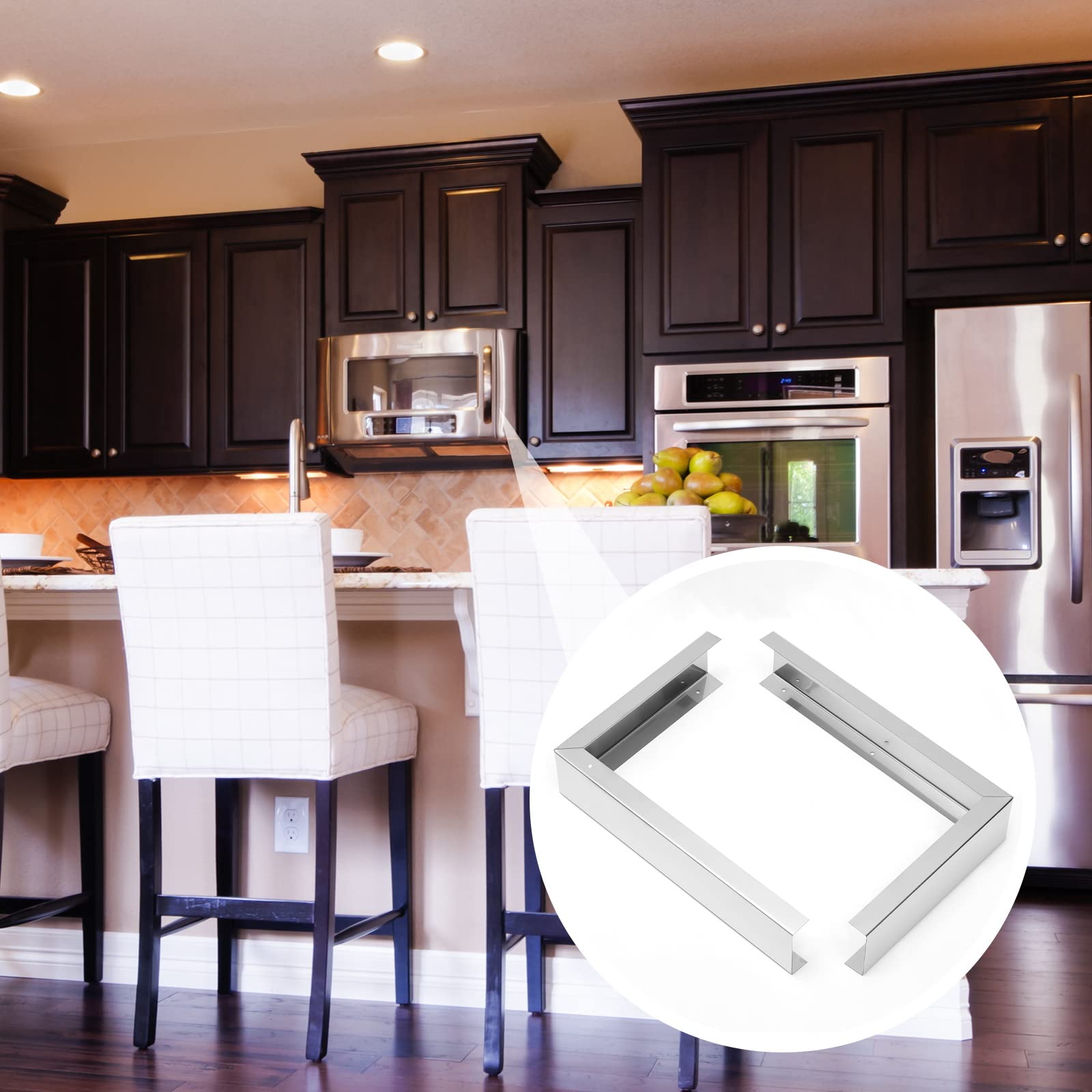 2 Pieces Stainless Steel Microwave Trim Kit Microwave Side Panel Kit ...