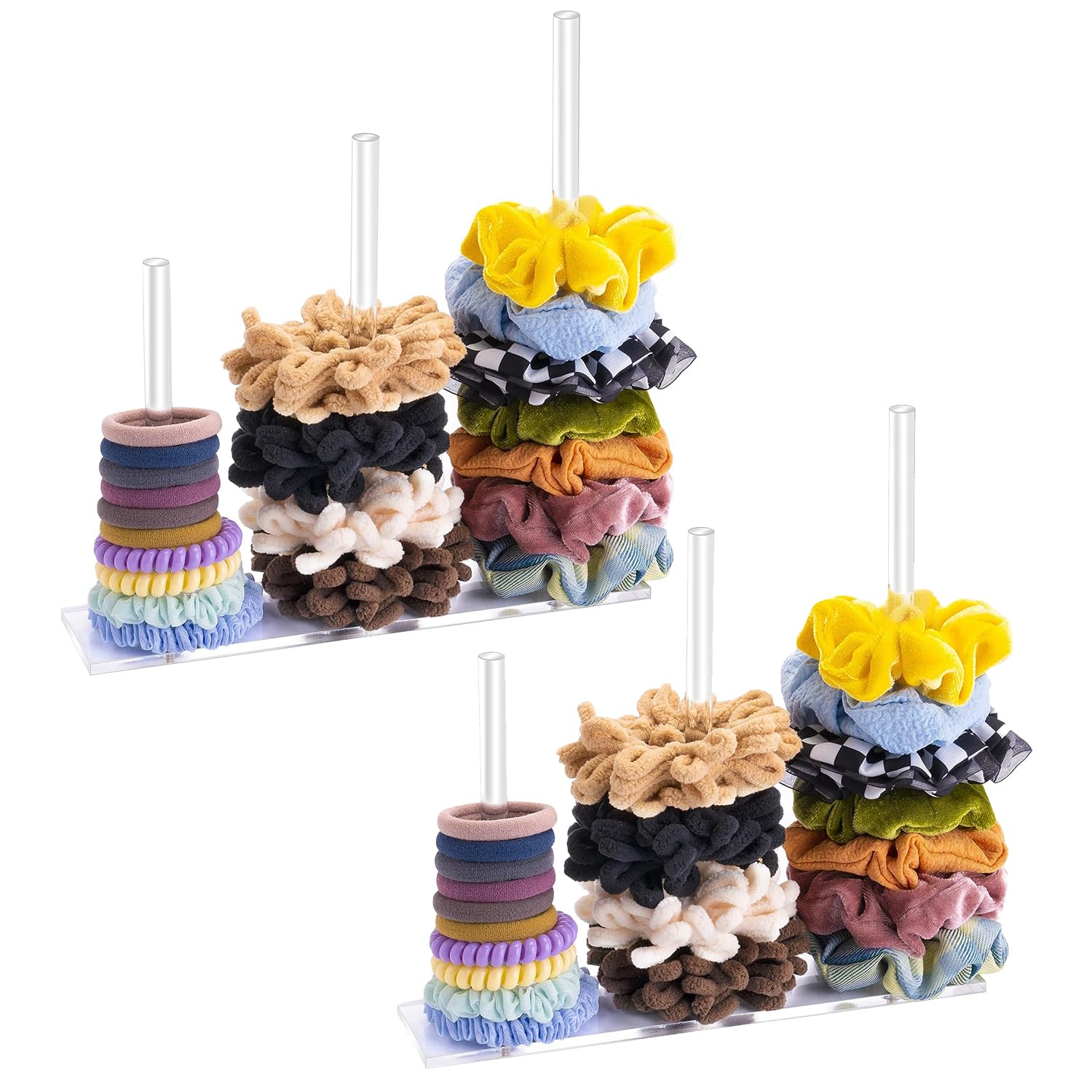 Amazon.com: SMUK 2Packs 3-Tiers Acrylic Scrunchie Holder Stand, Clear ...