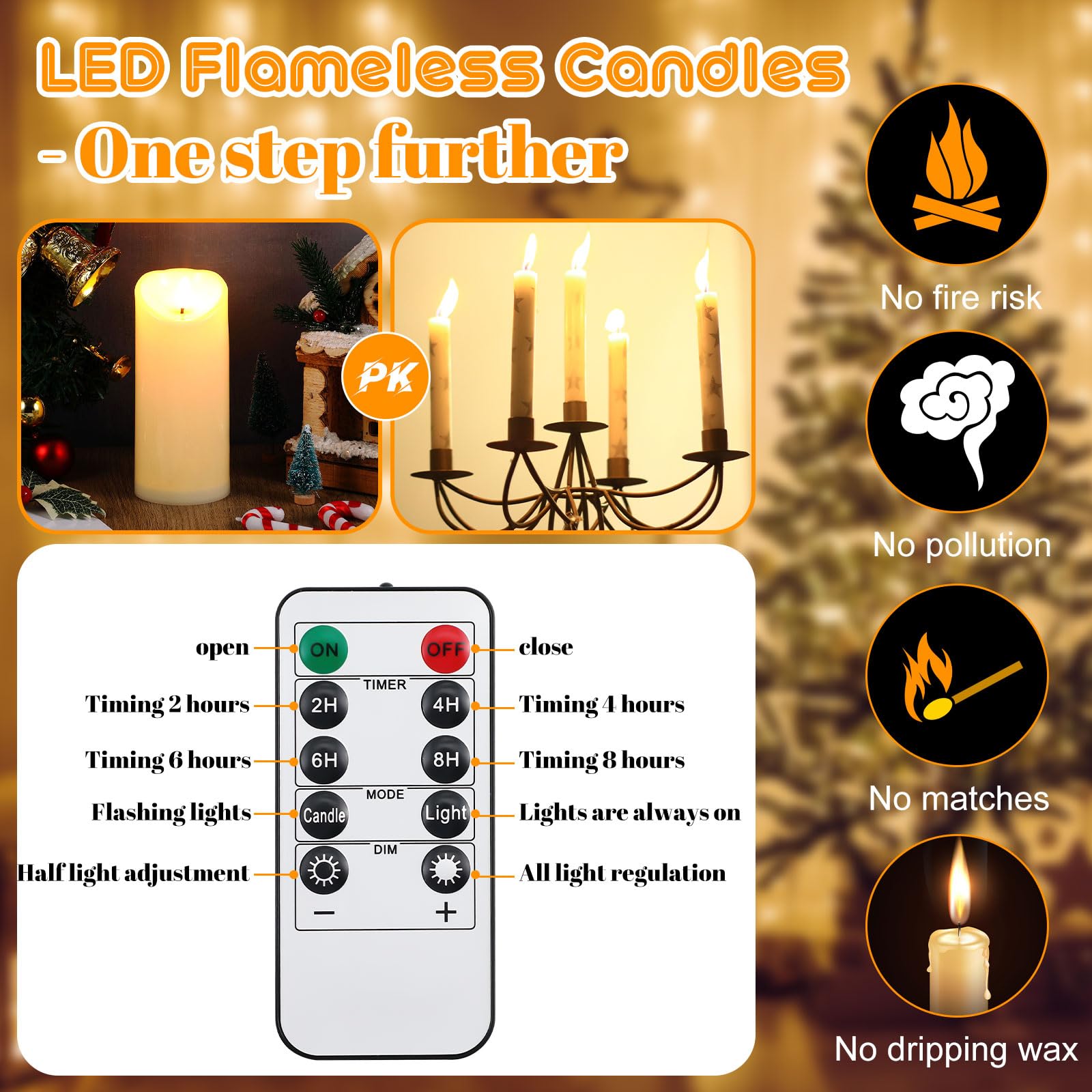 50 Pcs Flameless Flickering Candles Bulk LED Candles Battery Operated ...