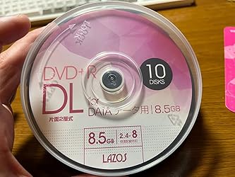 Amazon.co.jp: Lazos DVD+R DL 8.5GB for DATA 2.4-8倍速対応 1回記録用 ホワイトワイド印刷対応 10枚組 スピンドルケース入 L-DDL10P ...