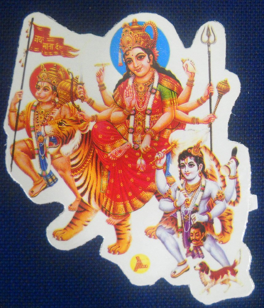 Buy Goddess Durga, Lord Hanuman and Lord Bhairav Hindu God Sticker ...