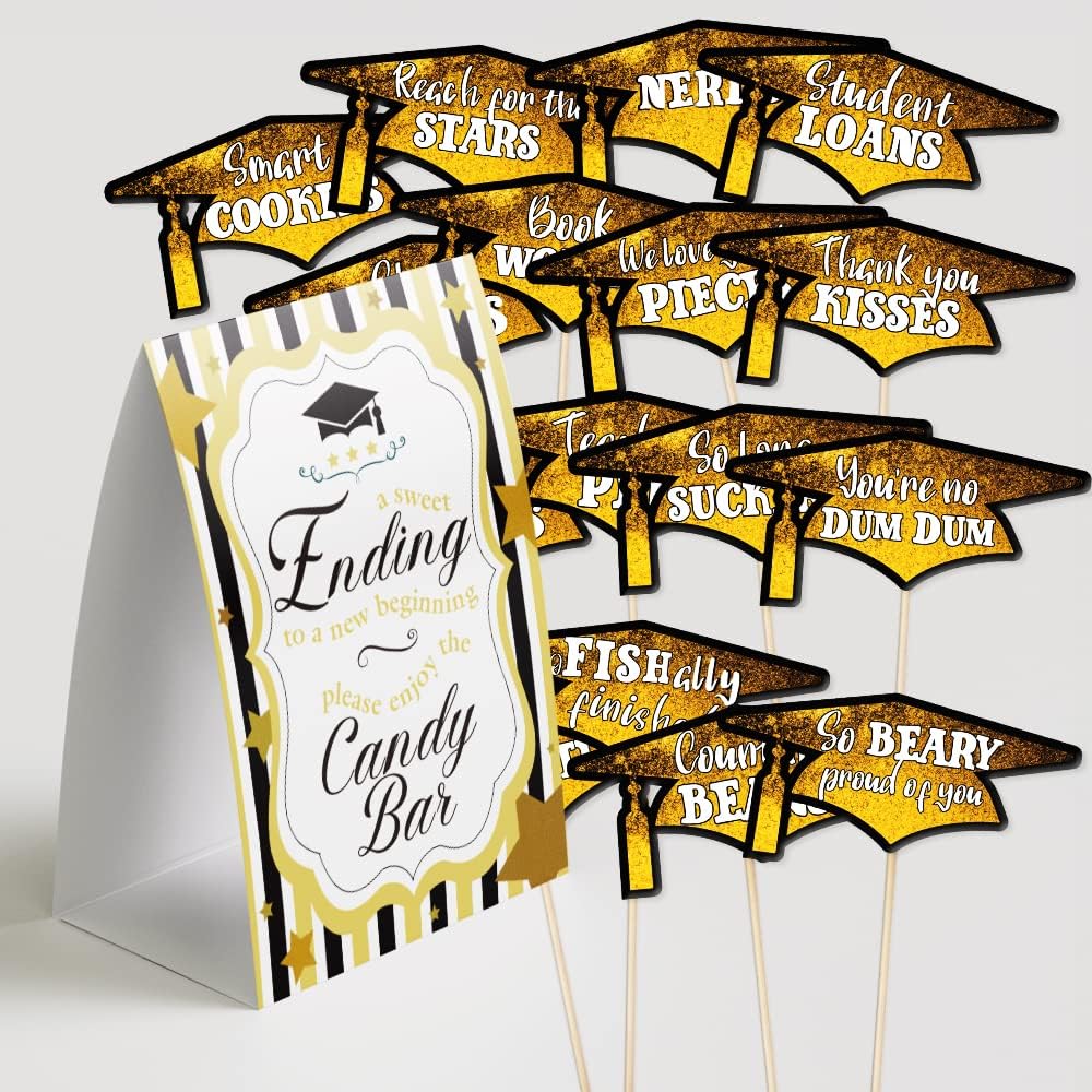 Amazon.com: Graduation Candy Bar Sign Labels Decorations (Pack of 1 ...
