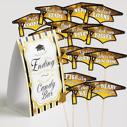 Amazon.com: Graduation Candy Bar Sign Labels Decorations (Pack of 1 ...