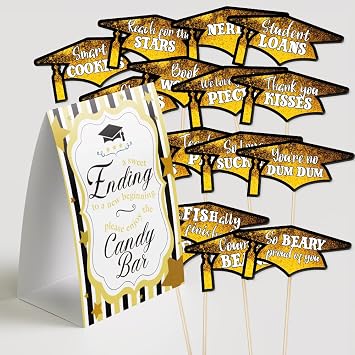 Amazon.com: Graduation Candy Bar Sign Labels Decorations (Pack of 1 ...
