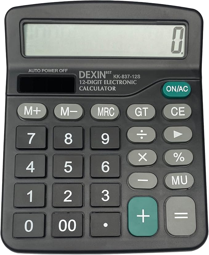 Gvolatee Calculatrice, Calculette de Bureau Solaire Grand Boutons et ...