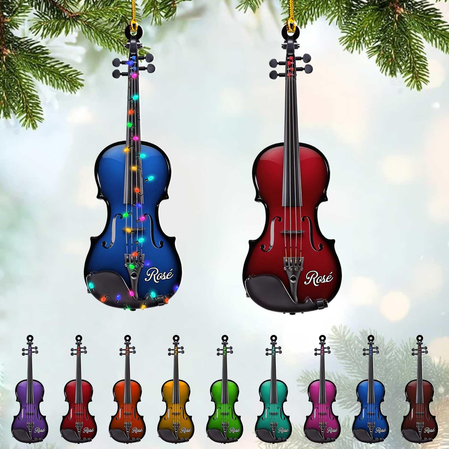Amazon.com: MoonArt Personalized Musical Instruments Ornament, Violin ...
