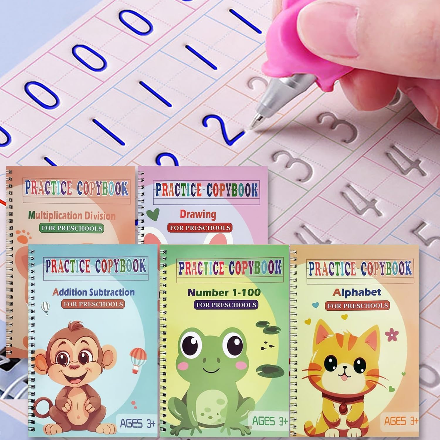 Amazon.com: Magic Grooved Practice Copybook 5 Pack With Pens, Groove ...