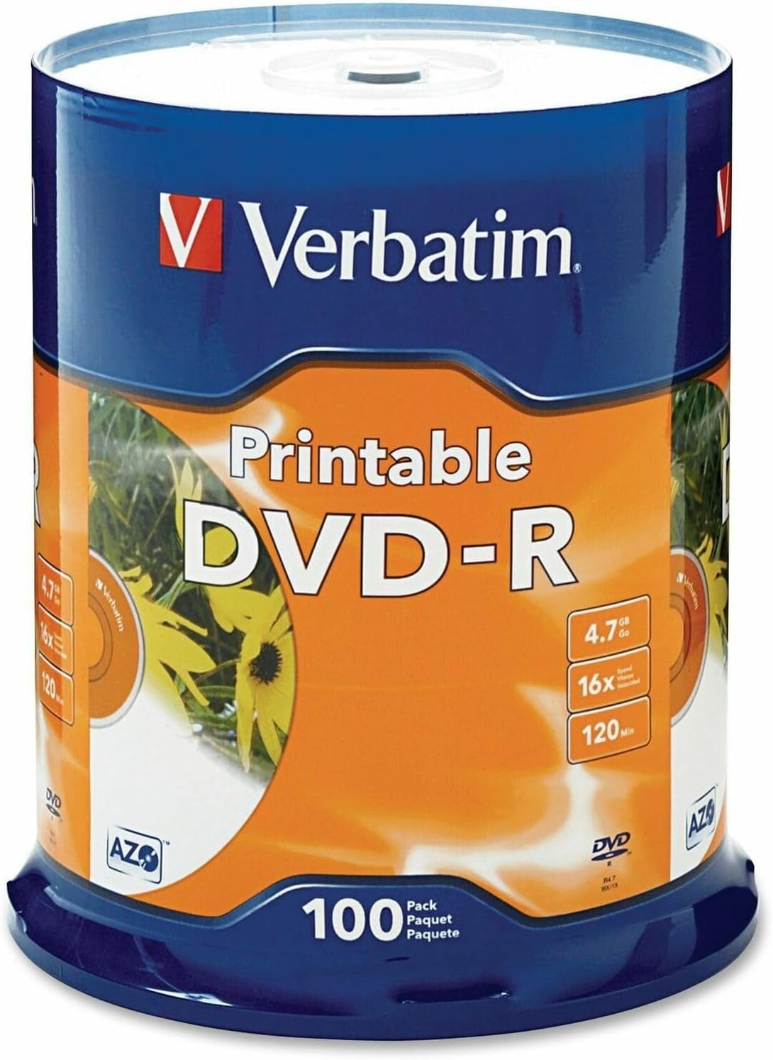 Verbatim 4.7GB up to 16x White Inkjet Printable Recordable Disc DVD-R ...