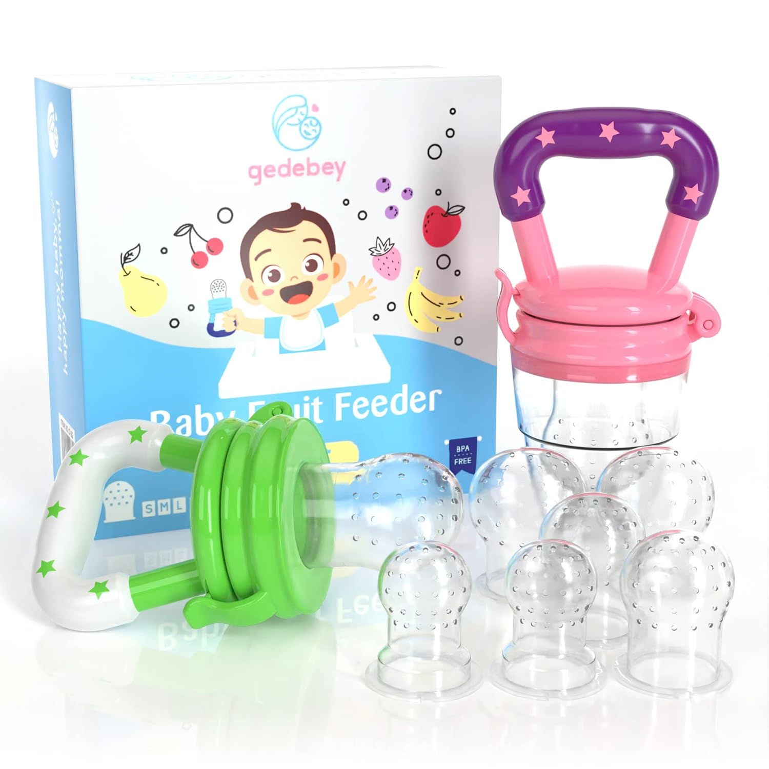 Amazon.com : Baby Food Feeder/Fruit Feeder Pacifier Nibbler (2 Pack ...