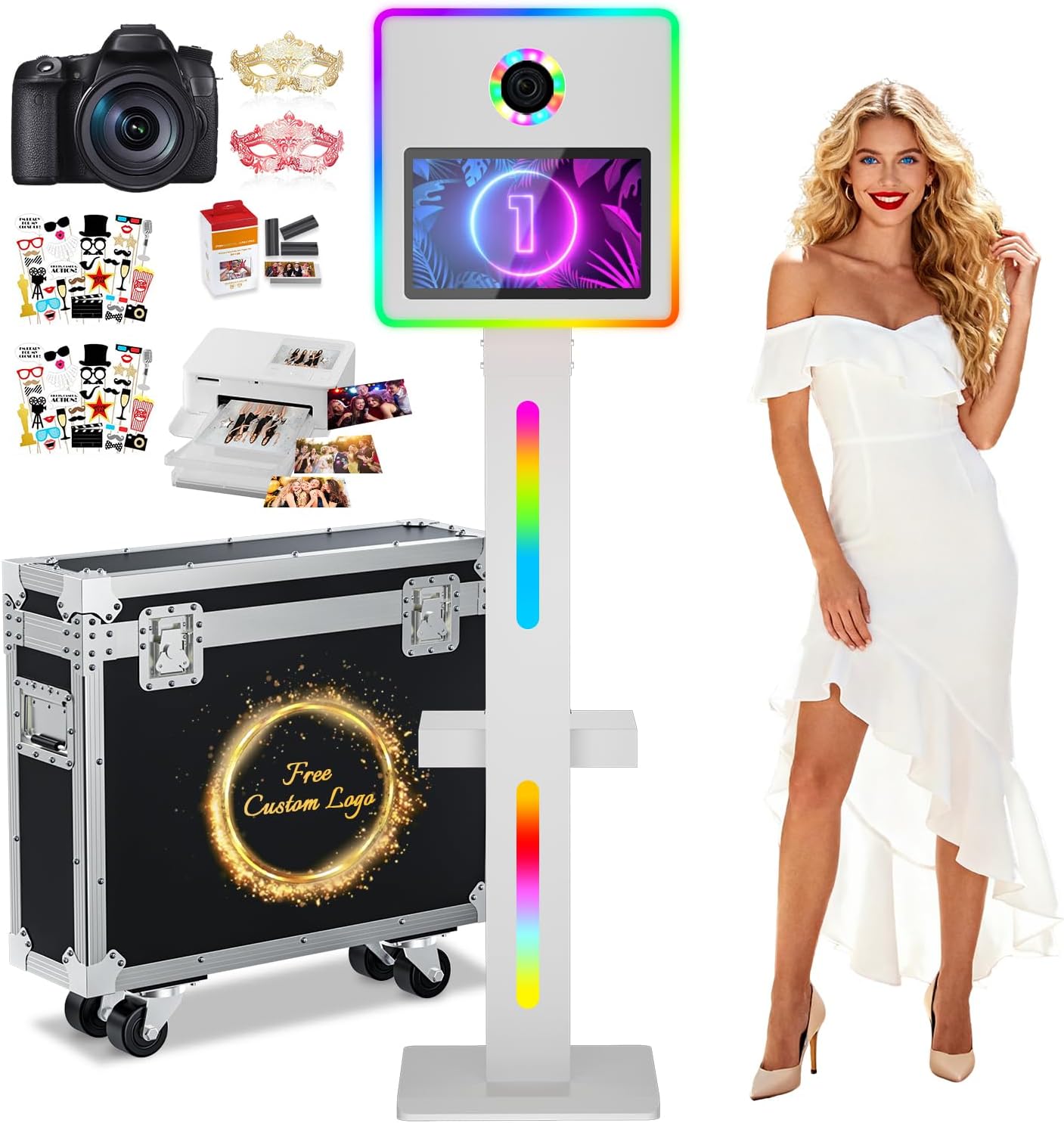 Amazon.com : DSLR Photo Booth Machine 15.6 Inch Selfie Portable Touch ...